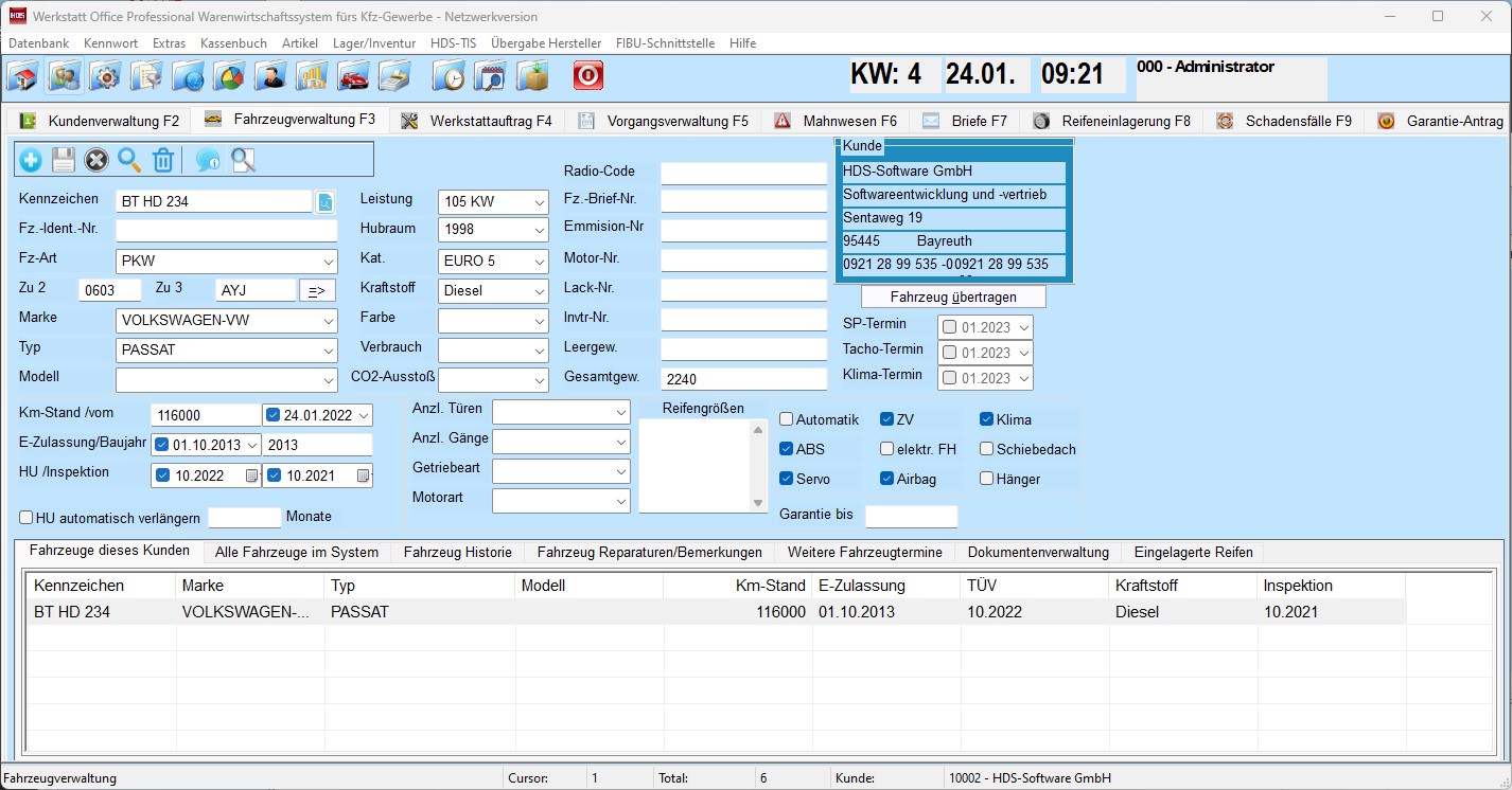 Funktionsübersicht unserer Werkstatt Software, Autohaus Software